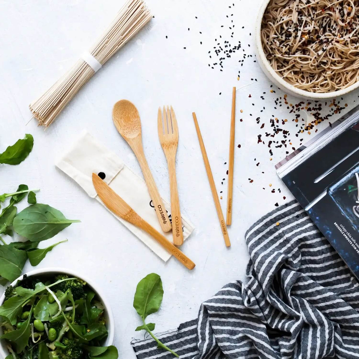 Ever Eco Bamboo Cutlery Set With Chopsticks | moss & pear